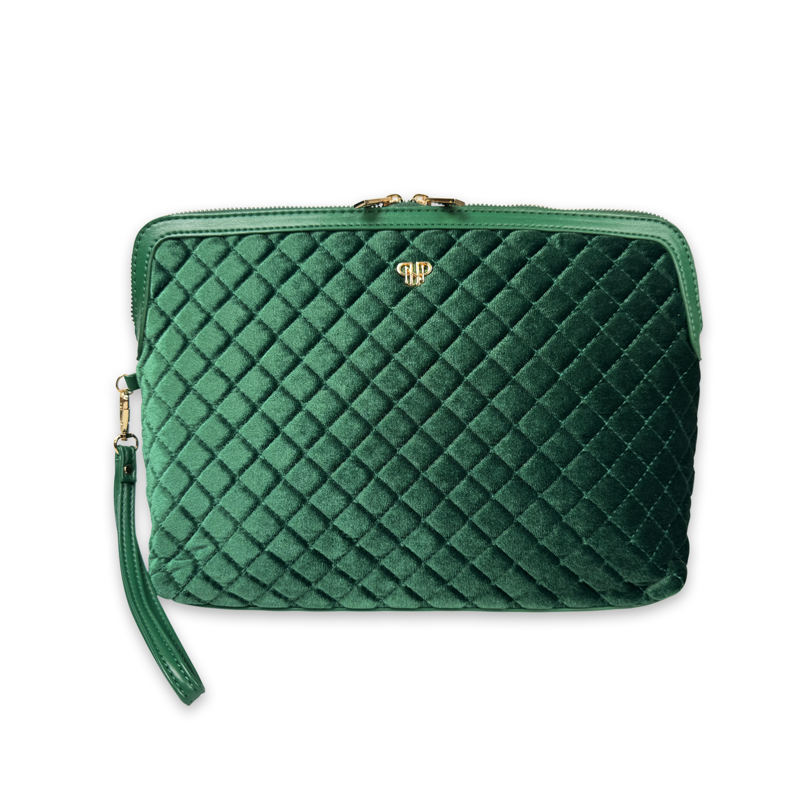 Large Clutch Makeup Case with Interior Light - Emerald Velvet – PurseN