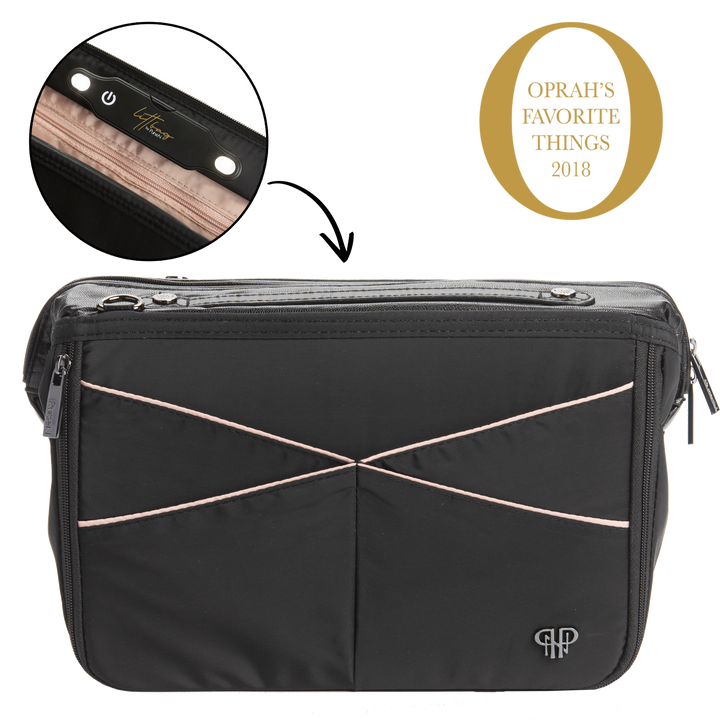 Light Inside Oprah’s Favorite Purse Organizer - Black & Blush Nylon ...
