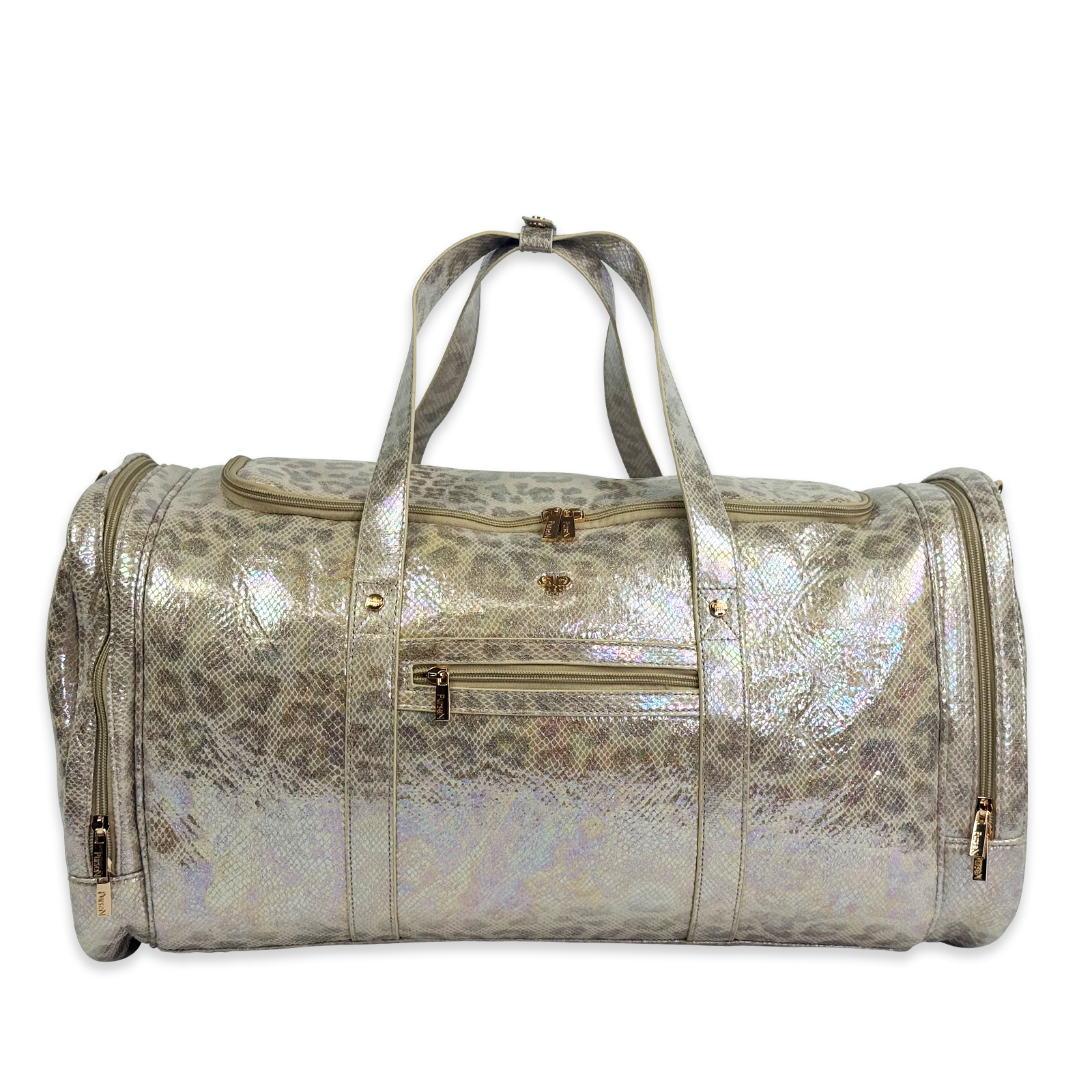 Luxe Duffel Bag - Iridescent Neutral Leopard Print – PurseN