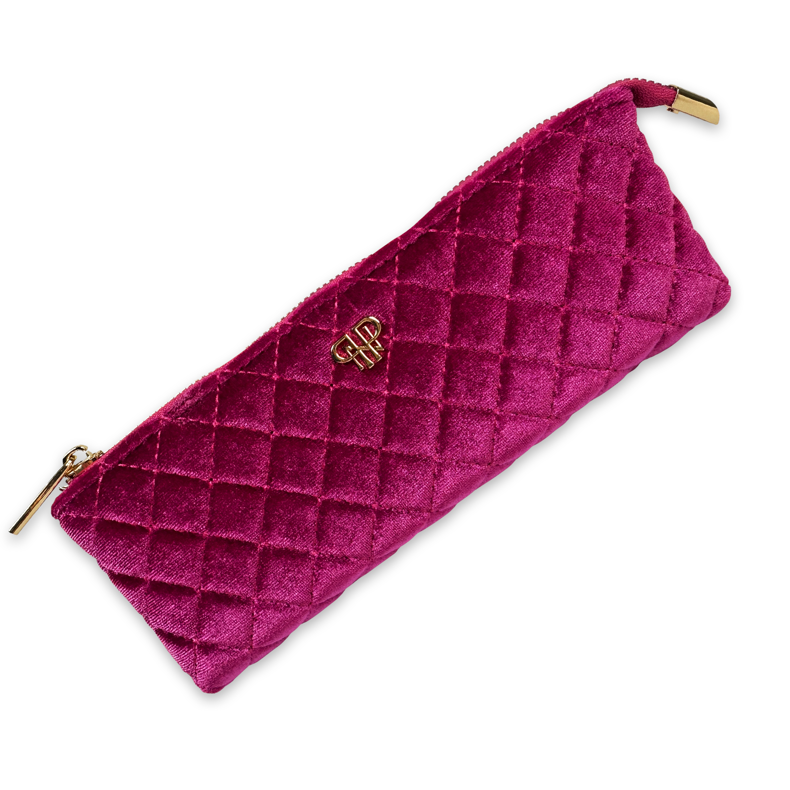 Fuchsia Velvet Sleek Stash Case for Eyeglasses, Makeup Brushes & More ...