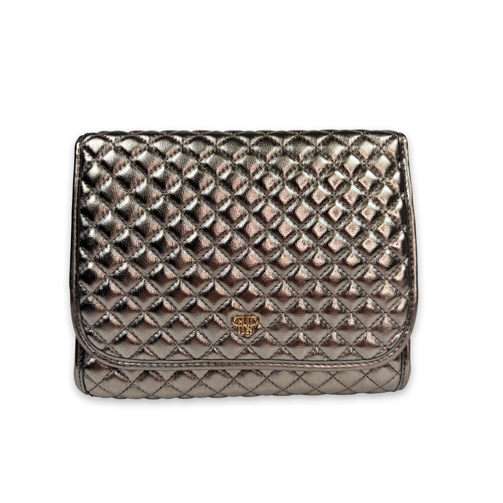 Bronze Quilted Hanging Travel Toiletry Case with Removable Pouch – PurseN