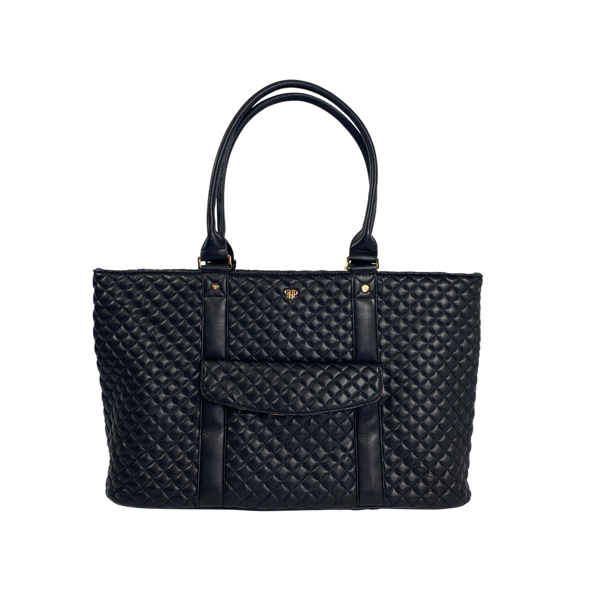 Luxe Travel Tote with Trolley Sleeve - Black Quilted – PurseN