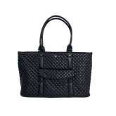Luxe Travel Tote with Trolley Sleeve - Black Quilted – PurseN
